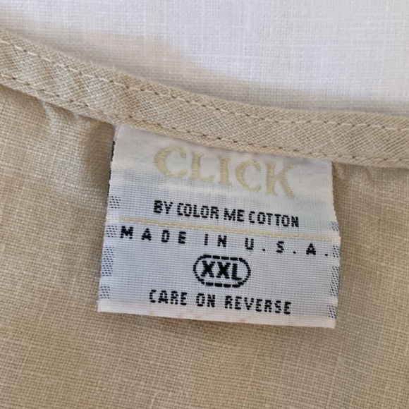 Click | Tops | Click By Color Me Cotton Linen Tan Tank Top Blouse Xxl ...
